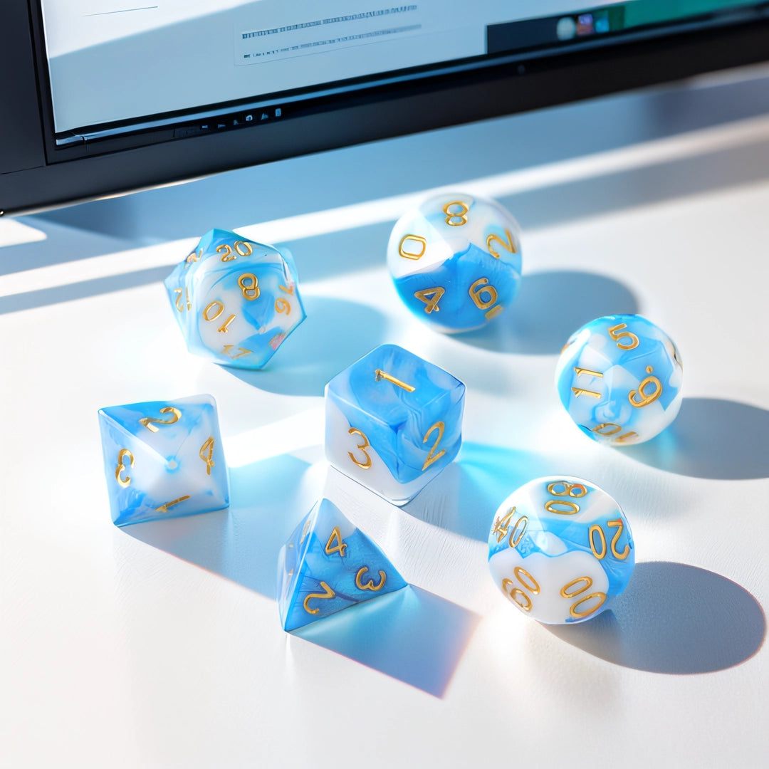 Juego de Dados Arctic Breeze Dungeons & Dragons - Dados Únicos DND par ...