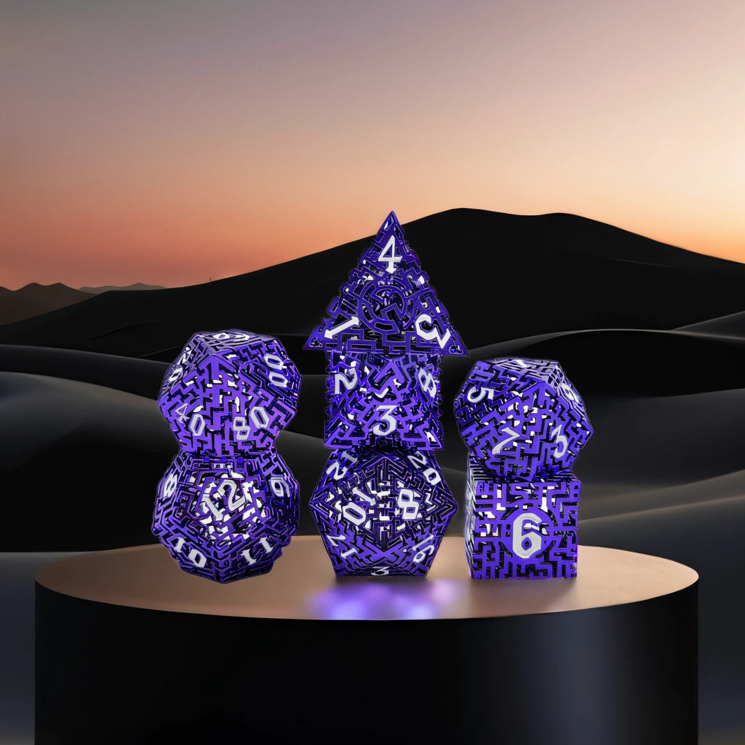 Mystic Labyrinth Hollow Metal DND Dice Set - Blue Purple – DND Dice | D ...