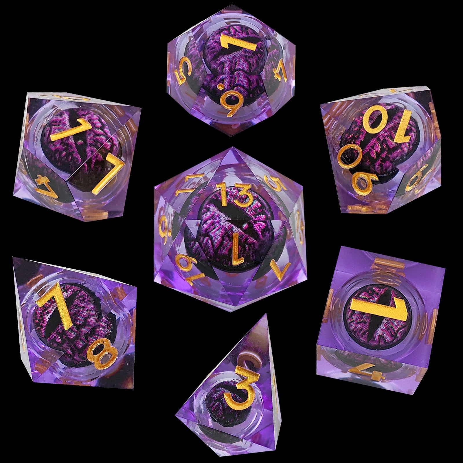 Enchanted Dragon's Gaze Sharp-Edged Resin Dragon Eye Dice – DND Dice ...