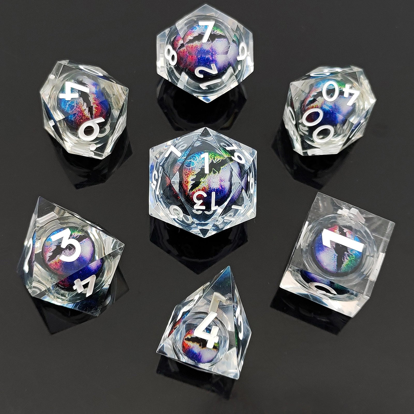Celestial Dragon's Eye Prism Sharp-Edged Resin Dragon Eye Dice – DND ...
